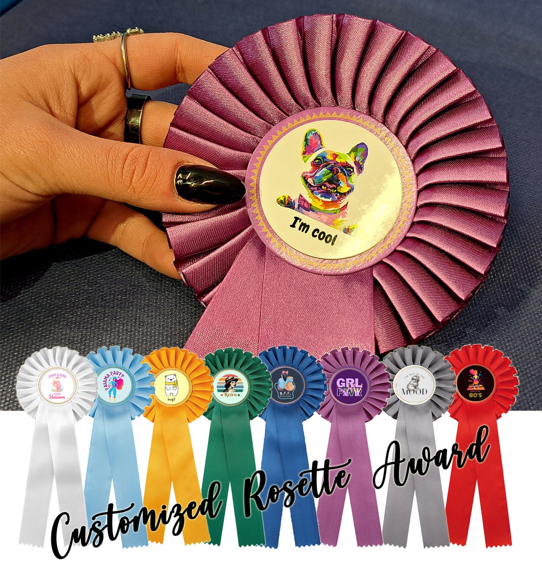 Customized Rosette Ribbon Award With Your Photo/ Text or Choose Design ...