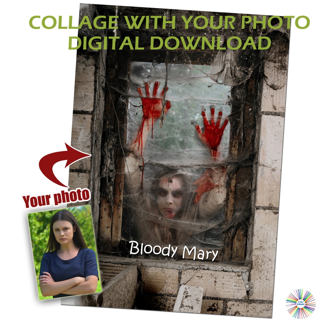 Collage With Your Photo, "bloody Mary" Halloween Horror Digital ...
