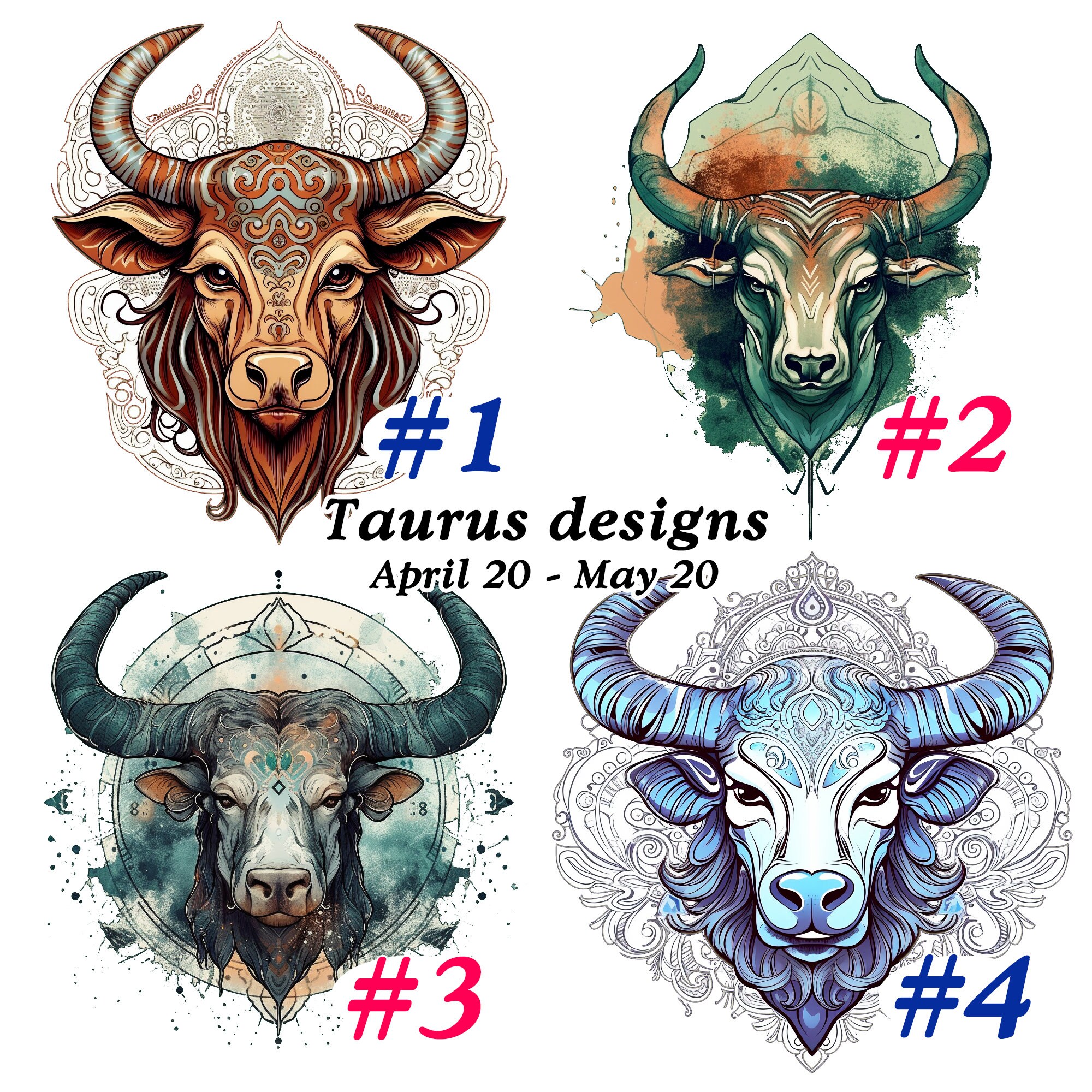 Men Zodiac Sign Taurus T-shirt, Digitally Printed T-shirt, Choose ...
