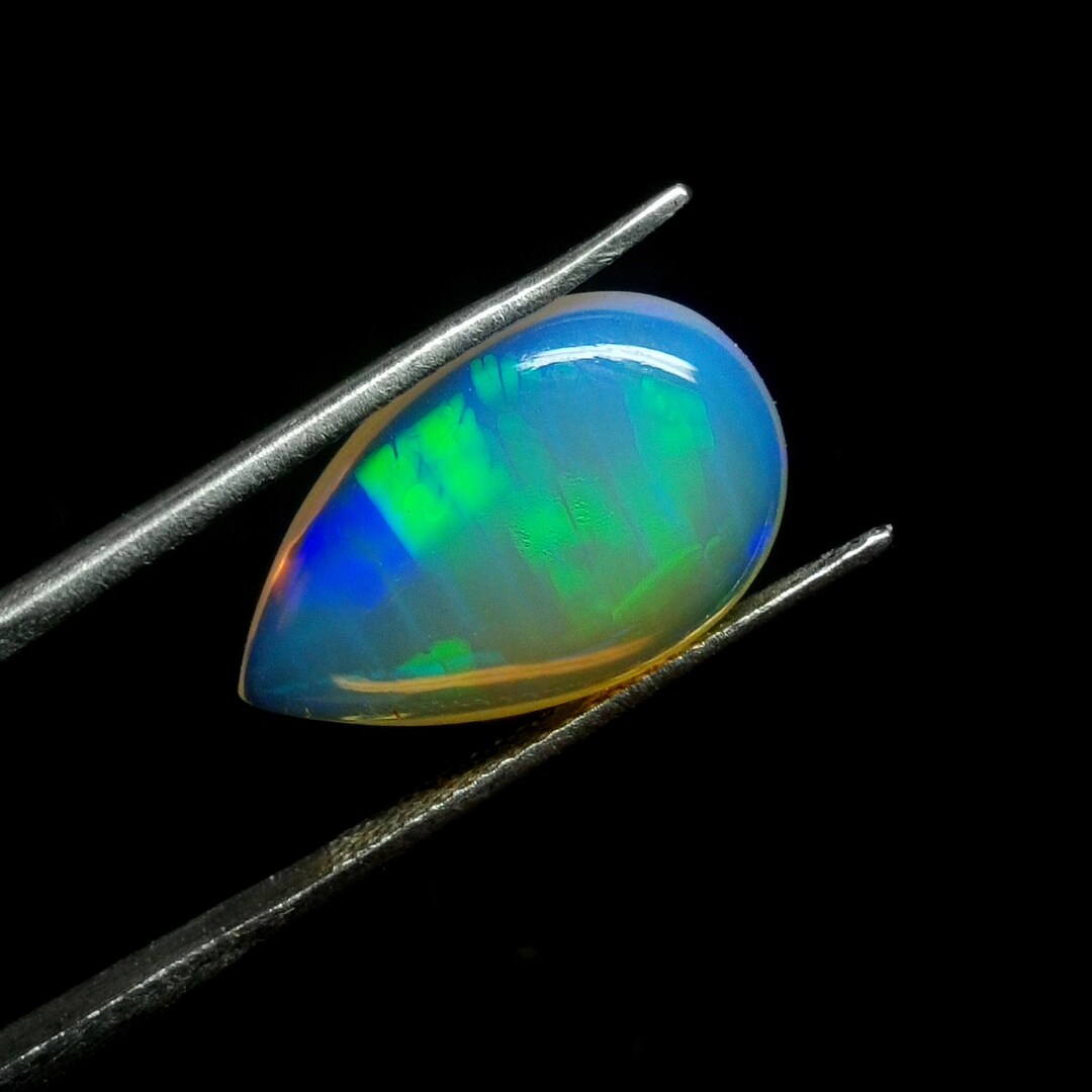 4.5 Cts, Honeycomb Ethiopian Opal Pear Cabochon, Size 22x11x5mm, Welo ...