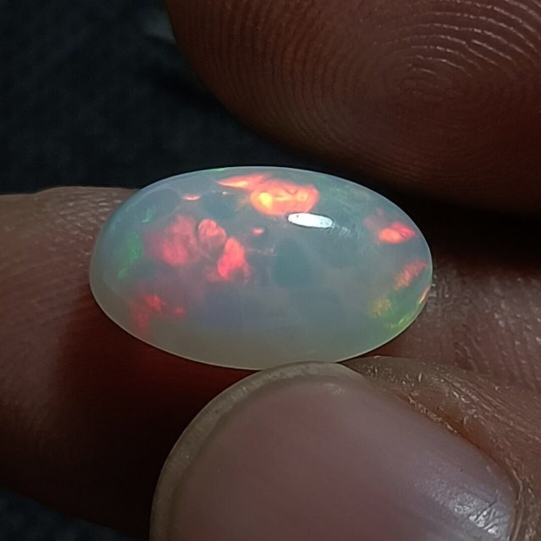 3.85 Cts, Natural Spider Web Ethiopian Opal, Oval Shape Cabochon, Size ...