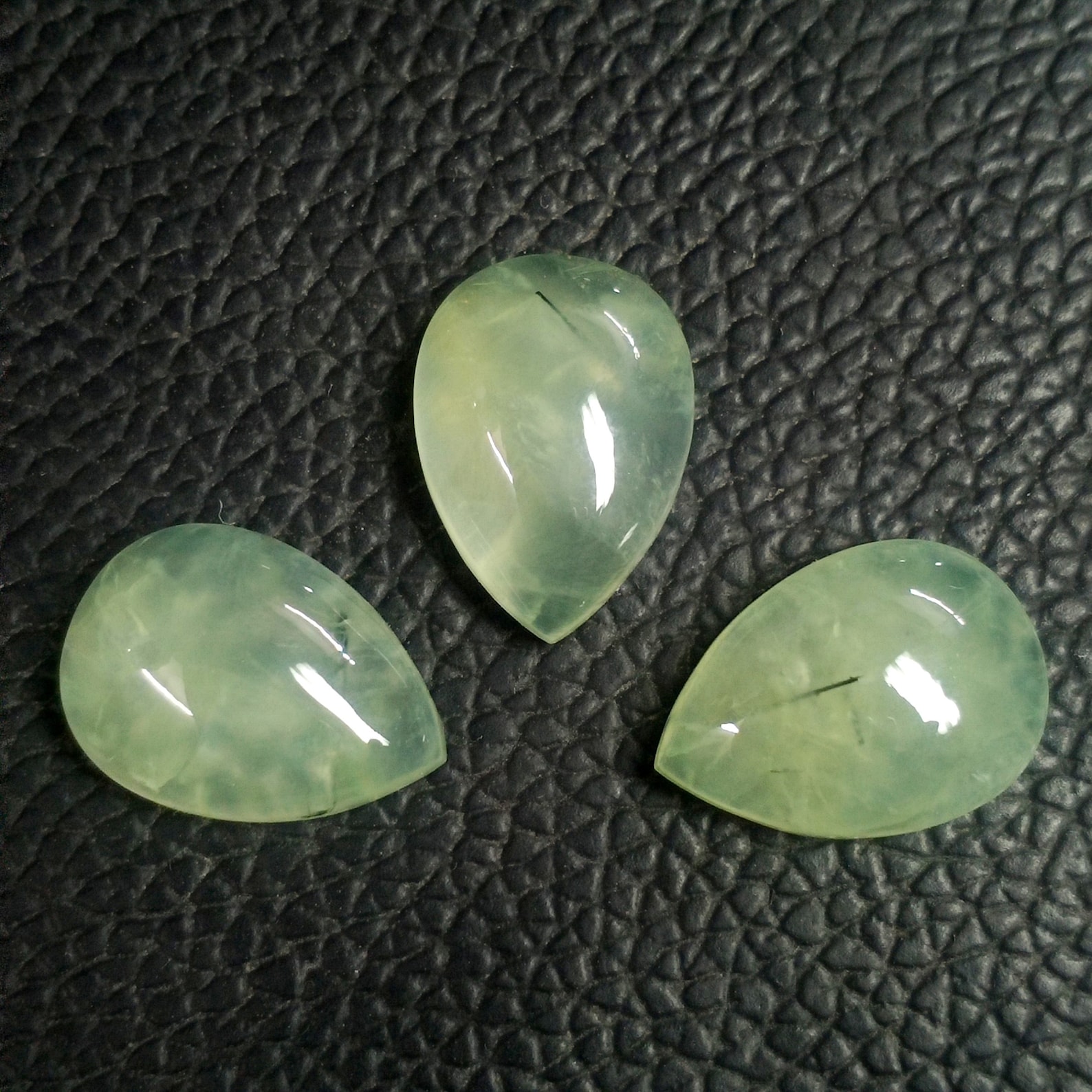 Natural Prehnite Pear Stone Flat Back Loose Stone Green | Etsy