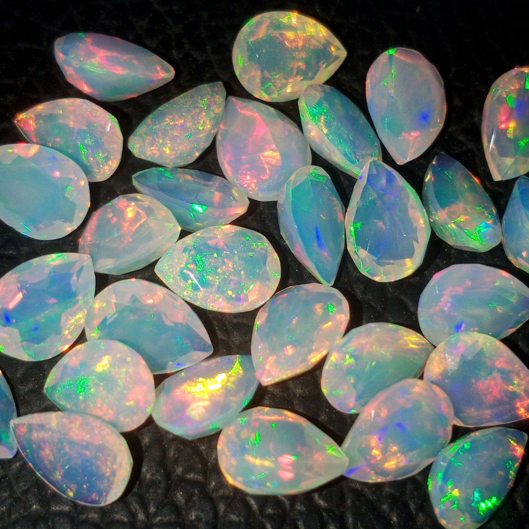 AAA+ Ethiopian Opal Faceted Pear Cut, Size 3x5mm to 9x13mm, Calibrated ...