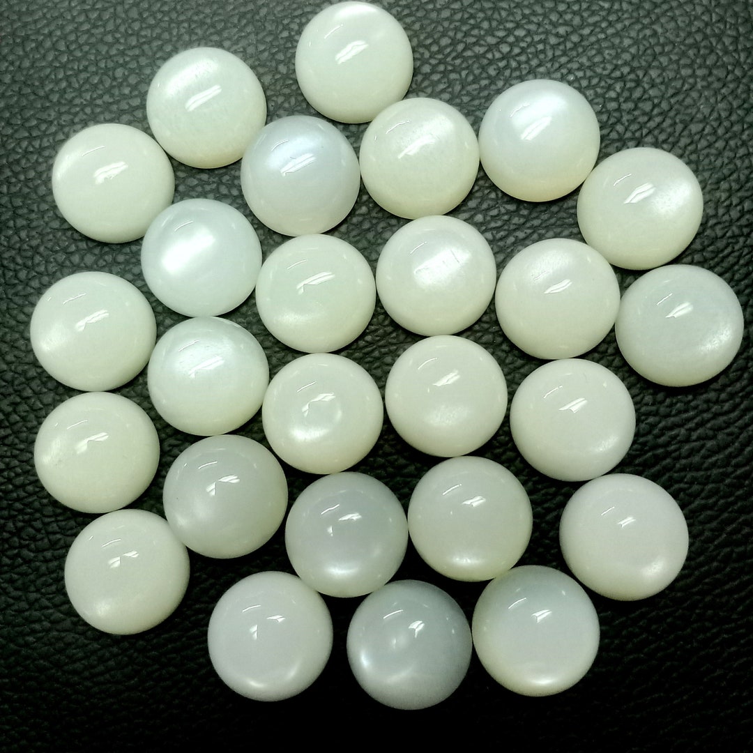 AAA White Moonstone Round Cabochon, Size 10mm, 12mm, 14mm, 15mm, 18mm ...