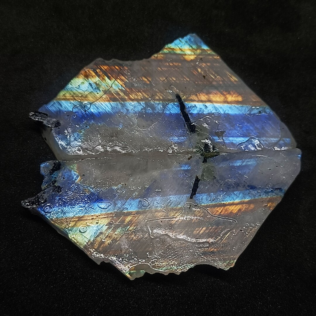 Natural Rainbow Moonstone Matching Pair Raw Slice, Top Quality ...