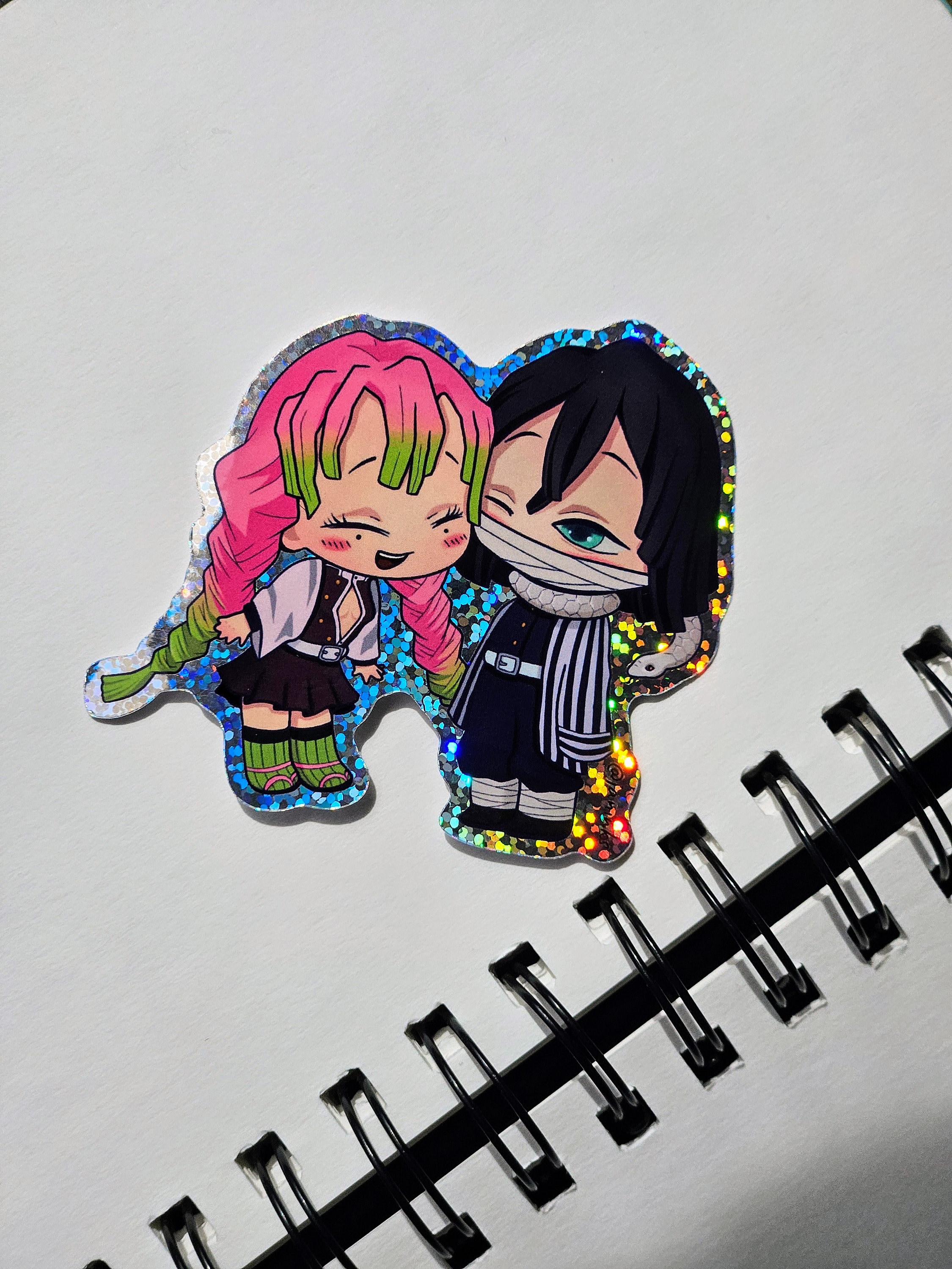 Obamitsu Sticker | Demon Slayer |holographic Glitter | Waterproof ...