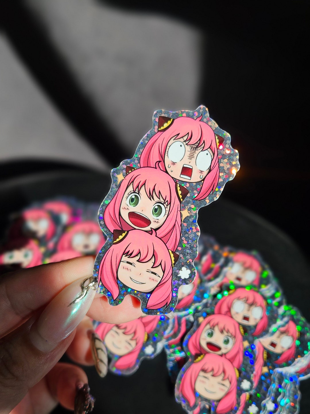 Anya Spy X Family Sticker | Holographic Glitter | Waterproof | Anime ...