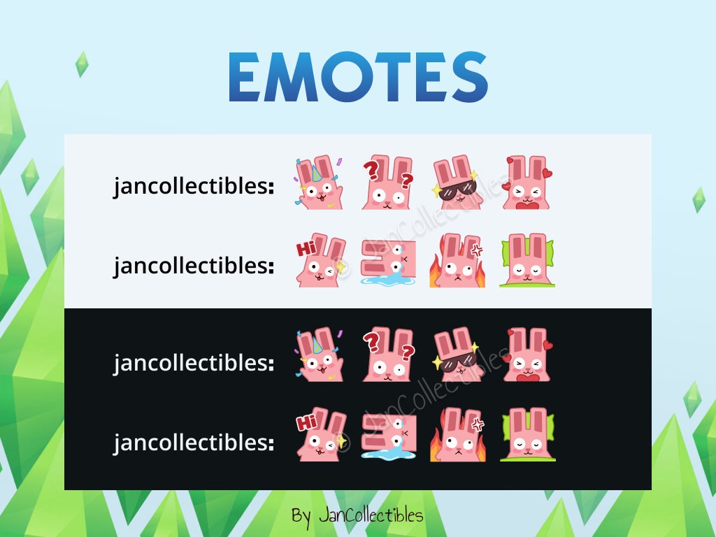 Cute Pink Bunny Sims Emotes Set (8) | Twitch | Discord | Youtube ...