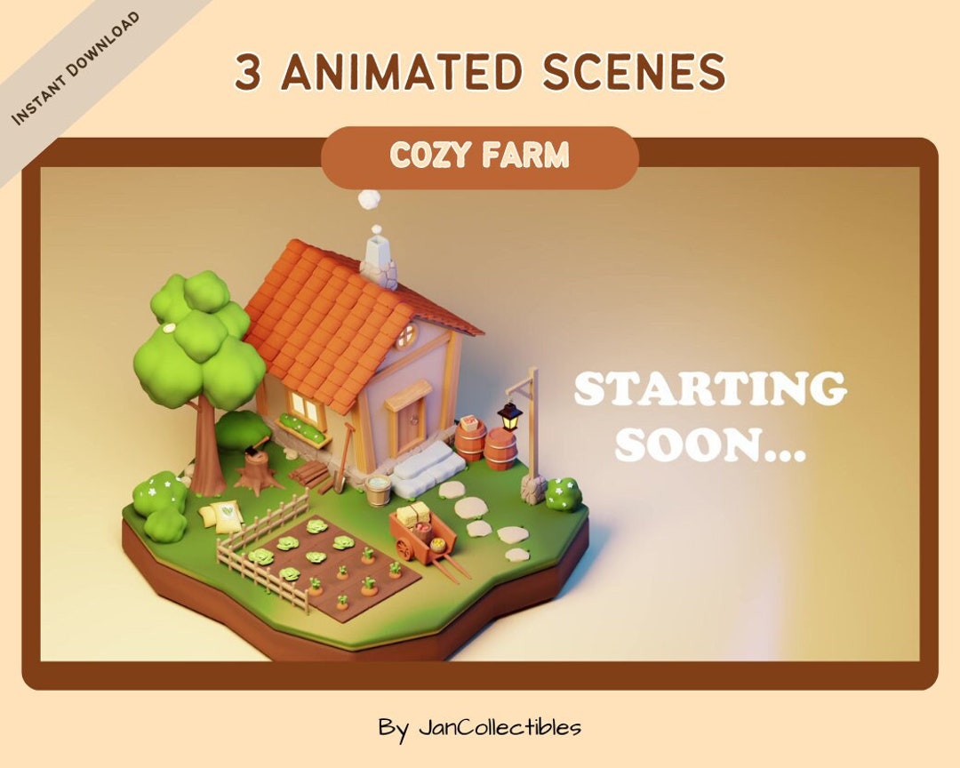 Animated Cozy Warm Lofi Cottage Core Streaming Scenes | Starting Soon ...