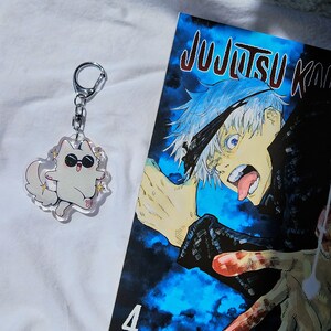 Gojo Cat Key Charm | Jujutsu Kaisen|glitter Acrylic | Bag Charm ...