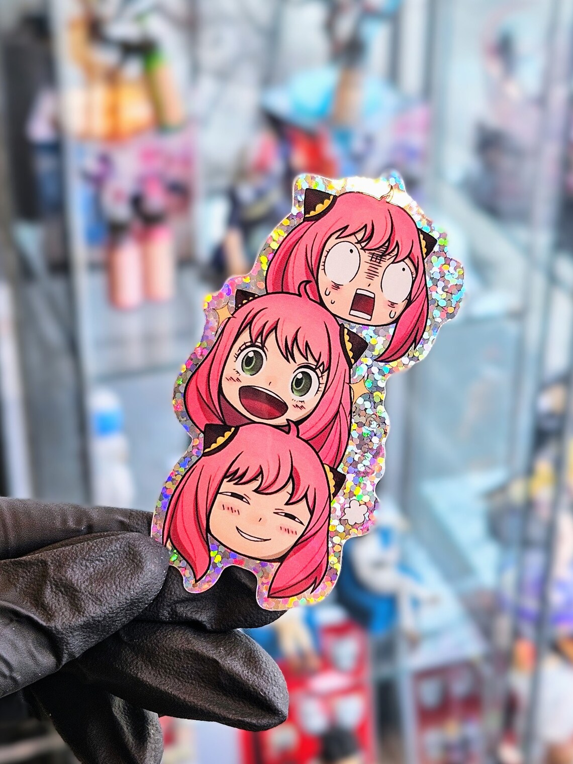 Anya Spy X Family Sticker Holographic Glitter Waterproof Anime Kawaii ...