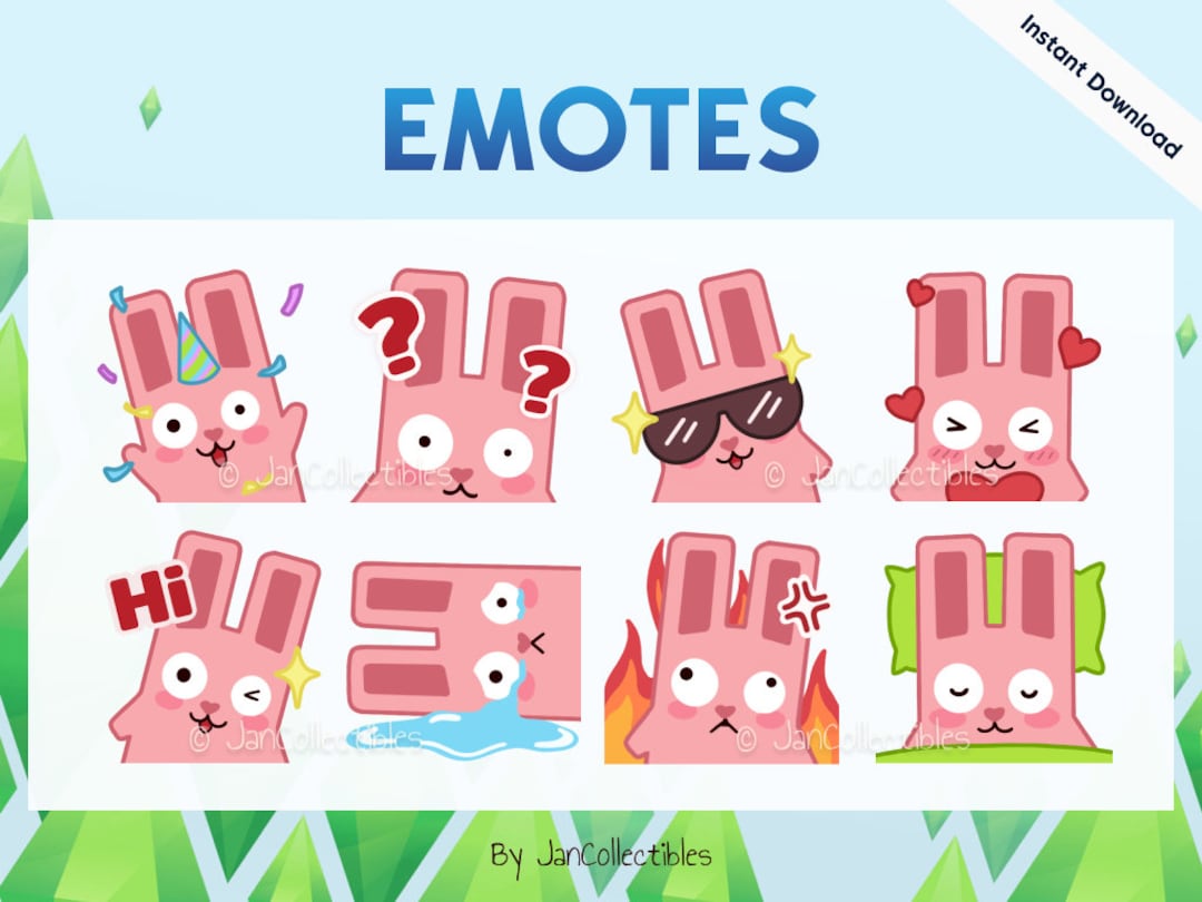 Cute Pink Bunny Sims Emotes Set (8) | Twitch | Discord | Youtube ...