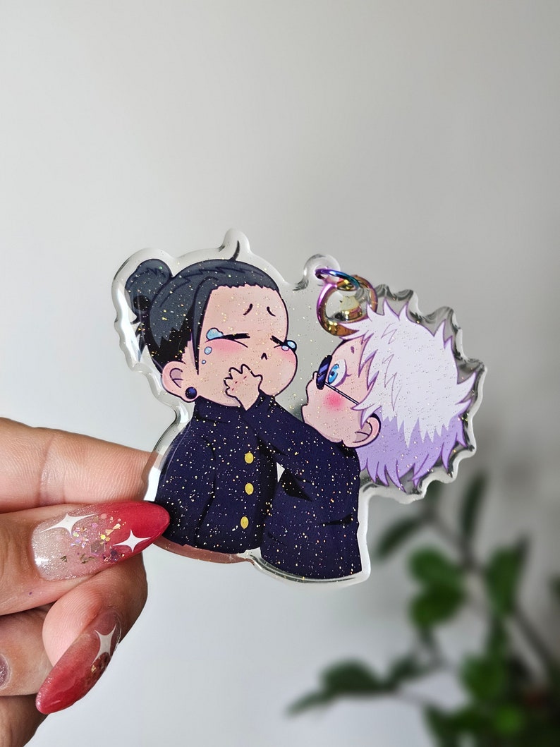 Jujutsu Kaisen Key Charm | Gojo X Geto |glitter Acrylic | Bag Charm ...