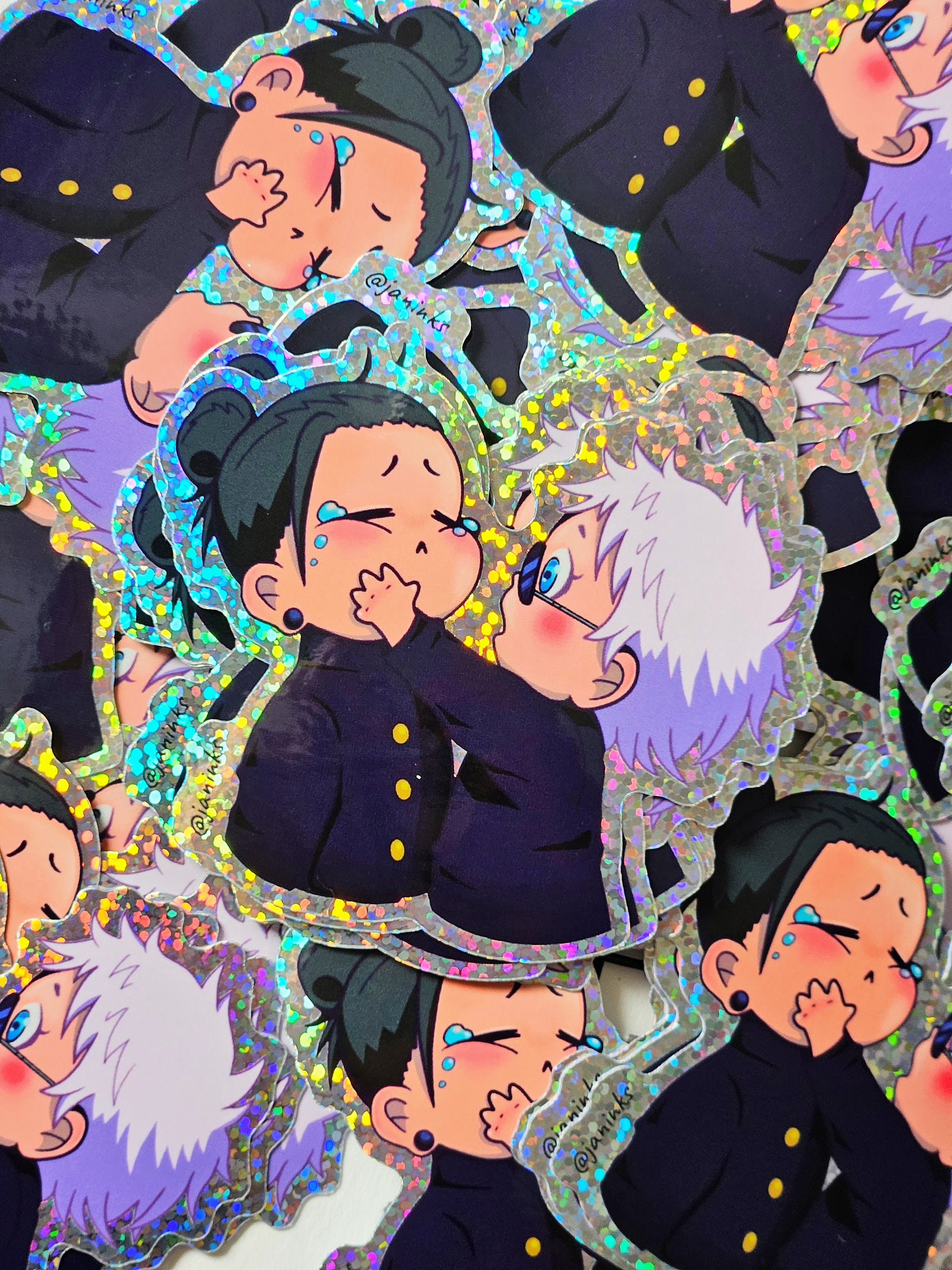 Gojo X Geto Sticker | Jujutsu Kaisen | Holographic Glitter | Waterproof ...