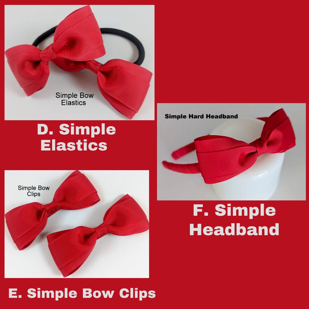 Red School Hair Accessories Korker Pack Bow Elastic Korkers | Etsy