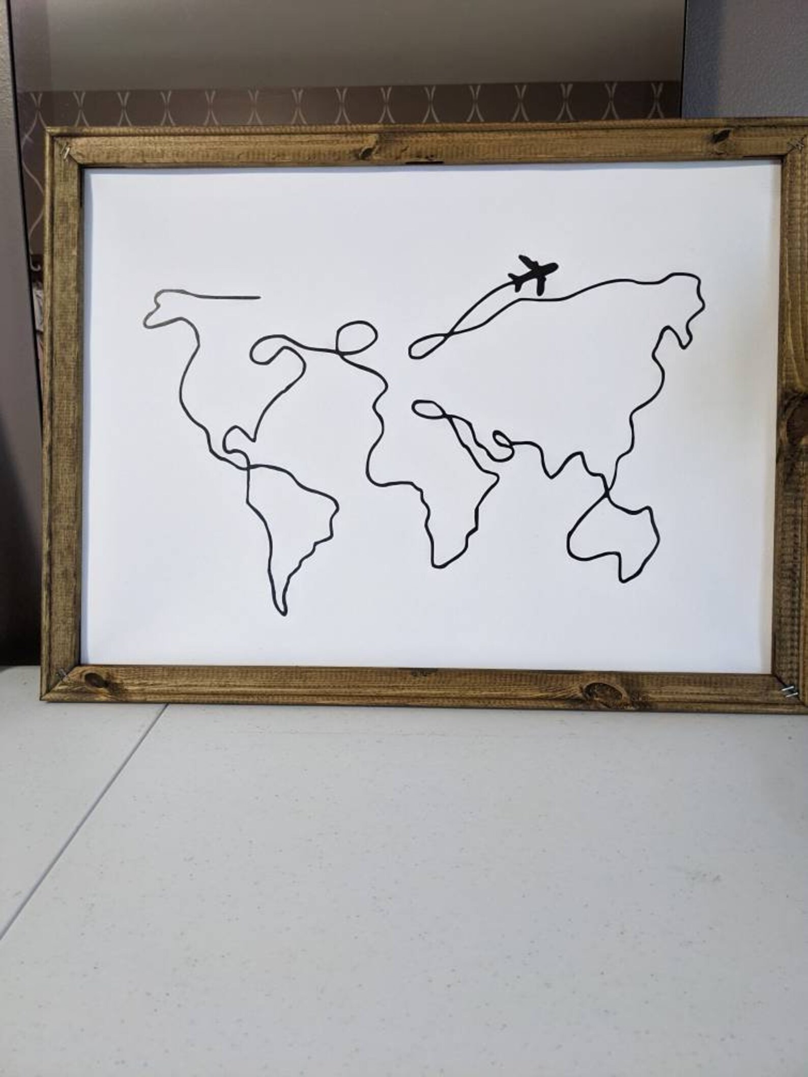 World Map Airplane Line Art Map of the World Gift for Any - Etsy