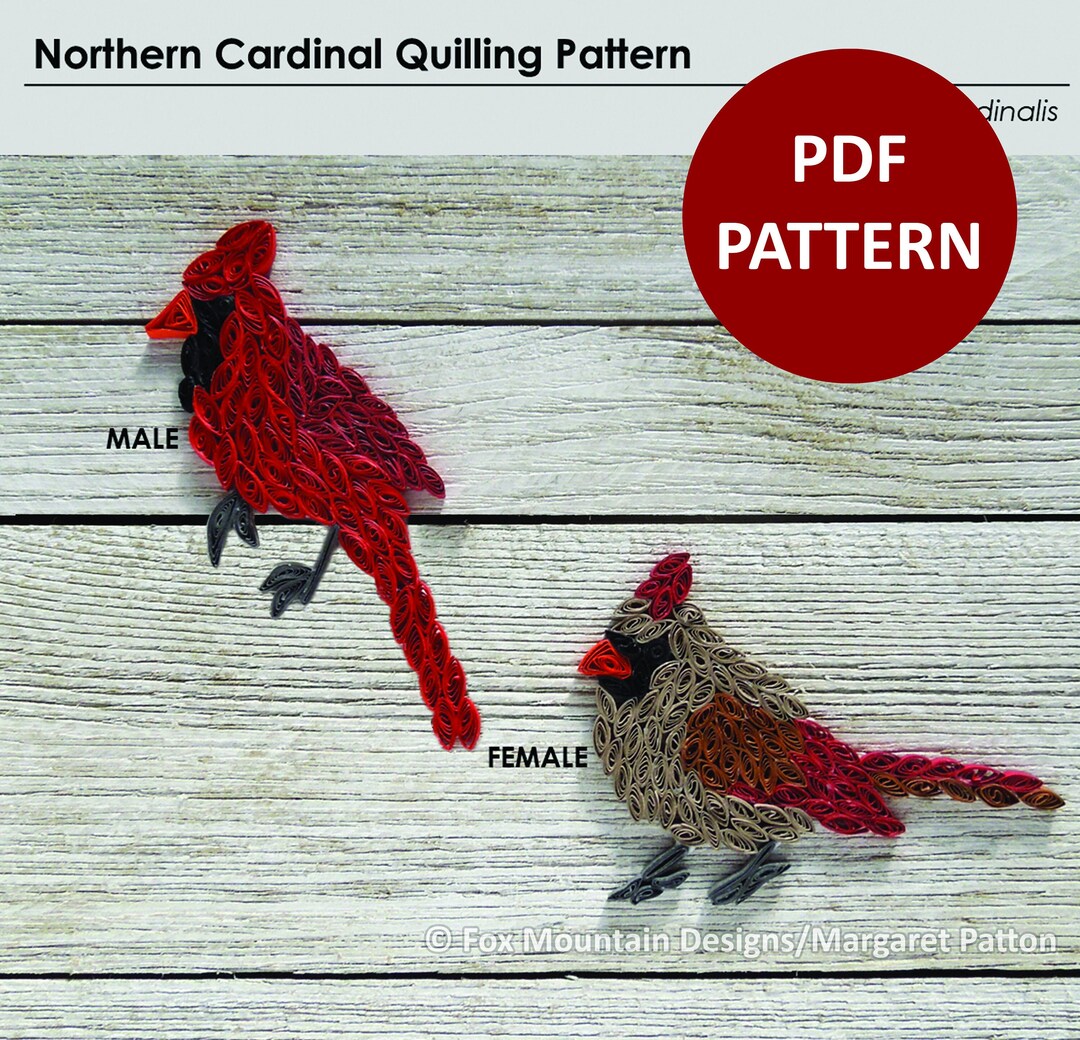 HOW TO: Pattern Northern Cardinal Paper Quilling Ornament | PDF Pattern ...