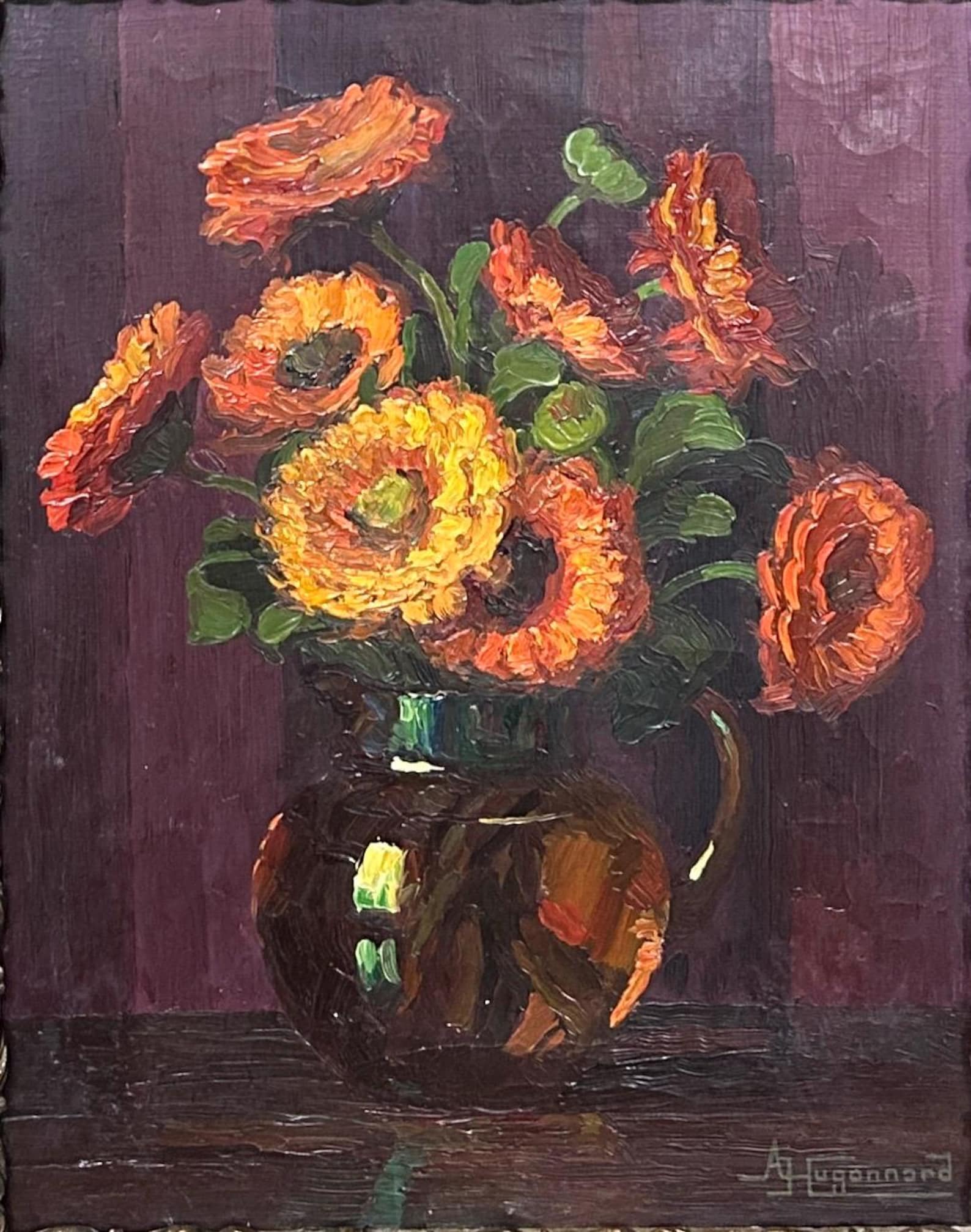 Bouquet Still Life, Framed, Handmade, Original Oil Painting, Expressive ...