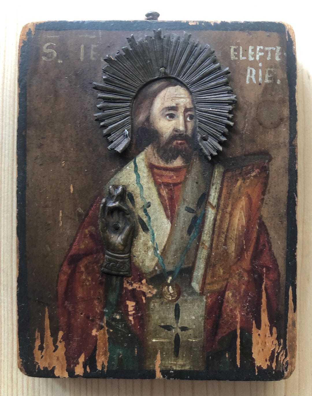 RARE St. Eleutherius, an Early Christian Martyr Original Antique Icon ...