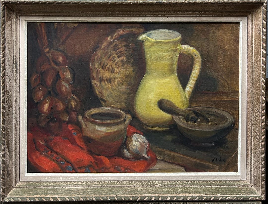 Still Life, Handmade Antique Original Oil Canvas Painting, Expressive ...