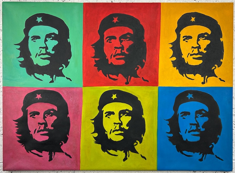Large Che Guevara Oil Painting on Canvas, 1980s Pop Art - Etsy