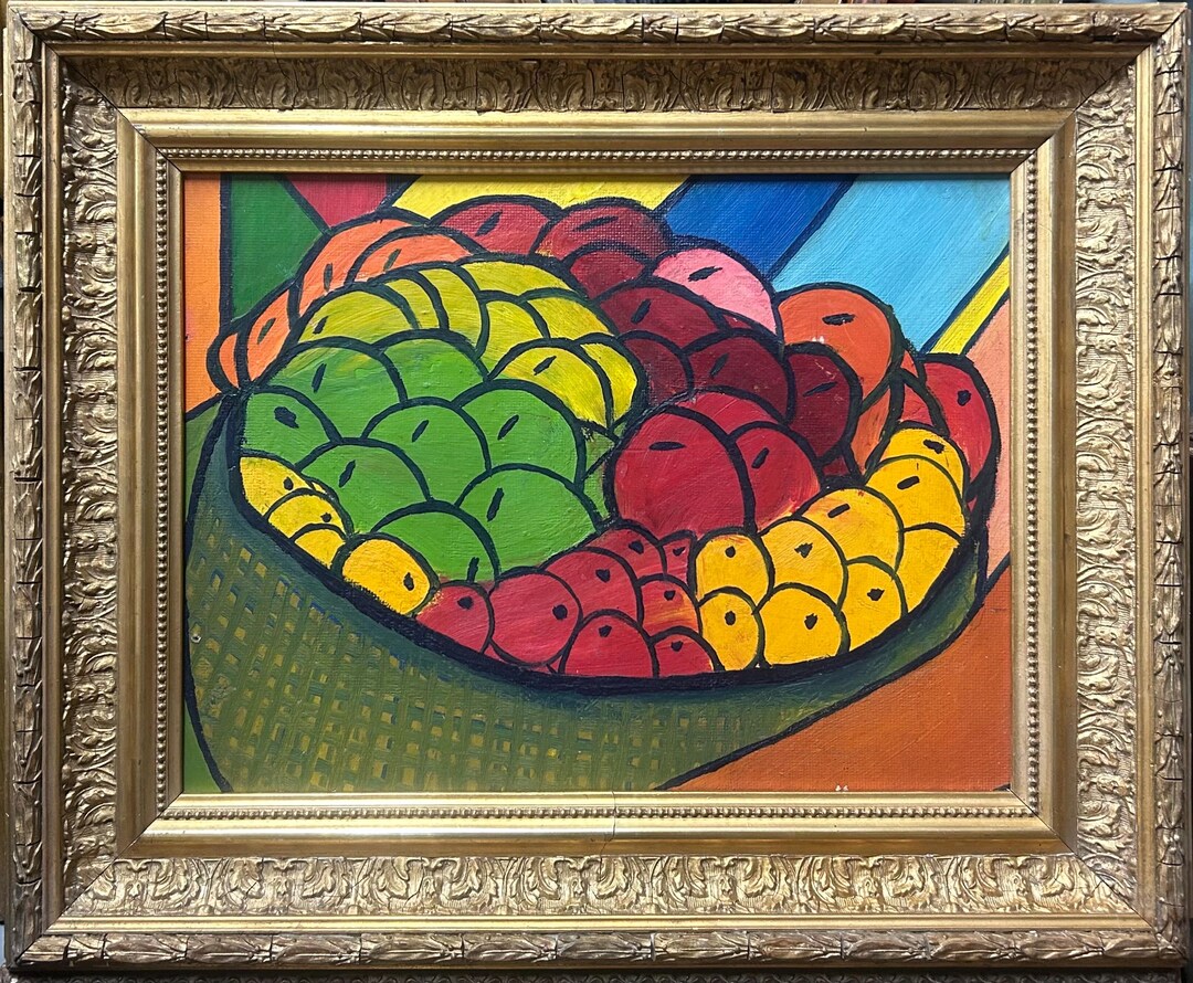 Antique Still Life Oil Painting, Expressive Fruit, Framed - Etsy