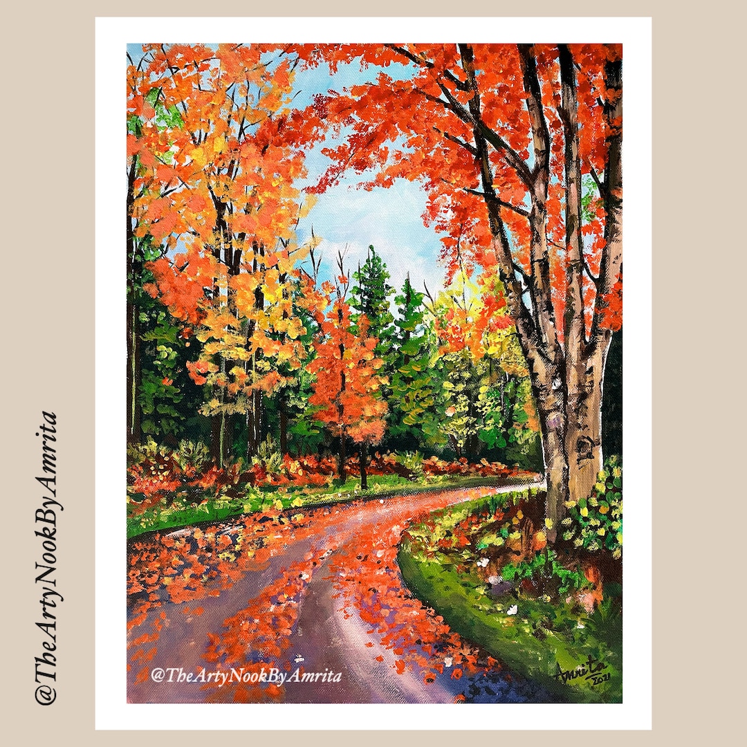 Fall Foliage Landscape Painting on Canvas Gallery Wall Art Autumn ...