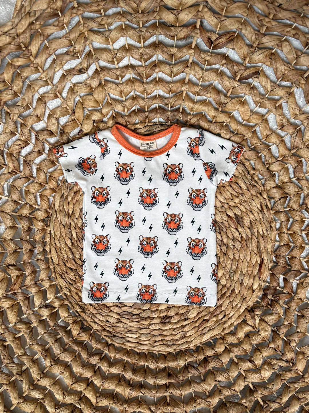 Tiger Bolt Ginger Neutral Basic T-shirt for Kids - Organic Cotton ...