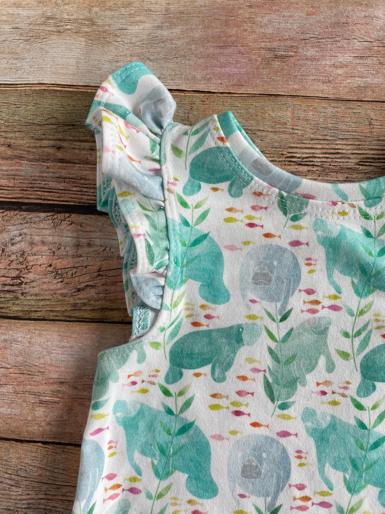 Happy Manatee Organic Cotton Ruffle Bubble Romper - Make to Order - Etsy