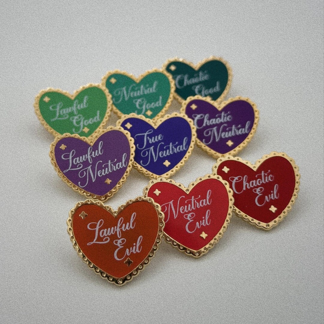 Moral Alignment Enamel Pin - Lawful Good Chaotic Neutral Neutral Good ...