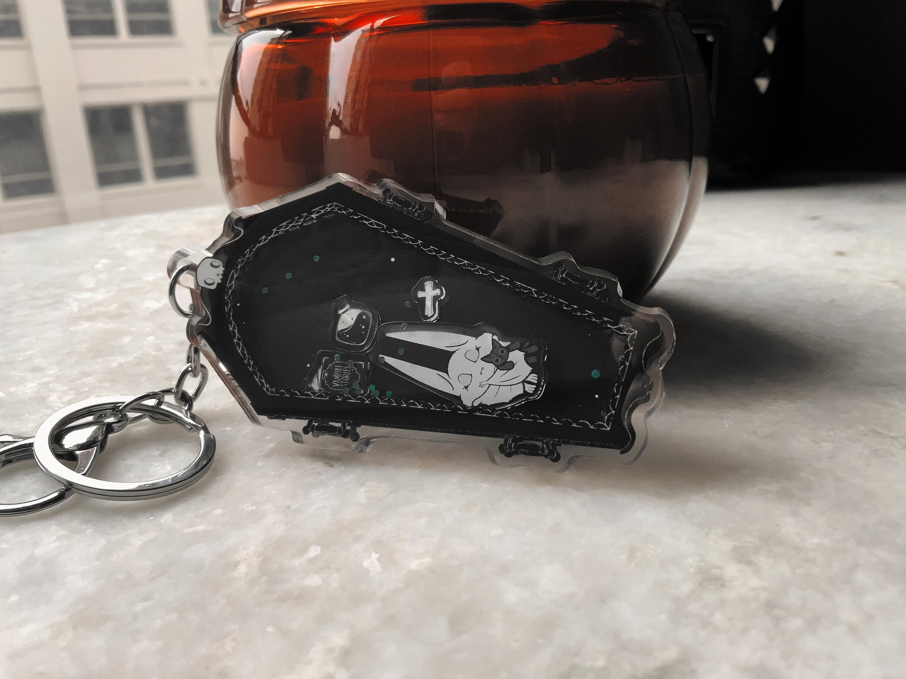 Vampire Bat Coffin Shaker Keychain- Coffin Shaker Charm Keychain ...