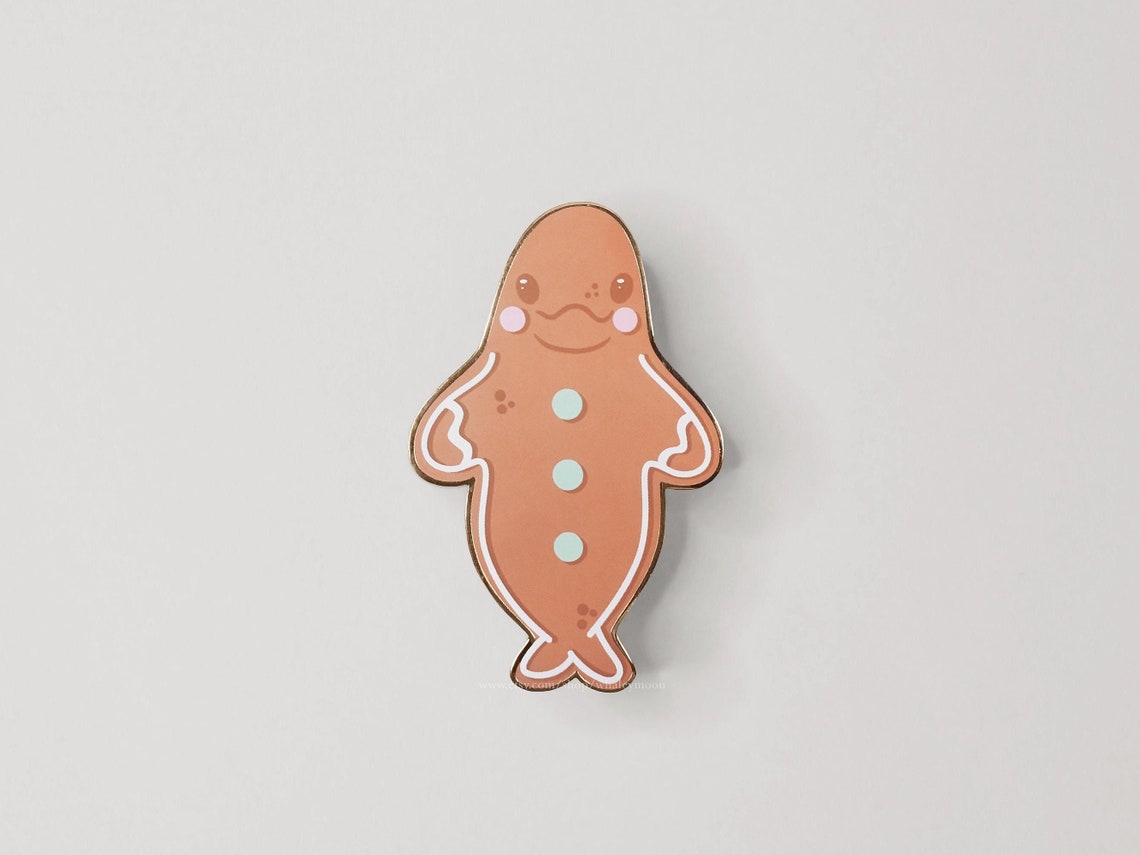Moon Gingie-gingerbread Beluga Cookie Enamel Pin- Whaley Moon - Etsy