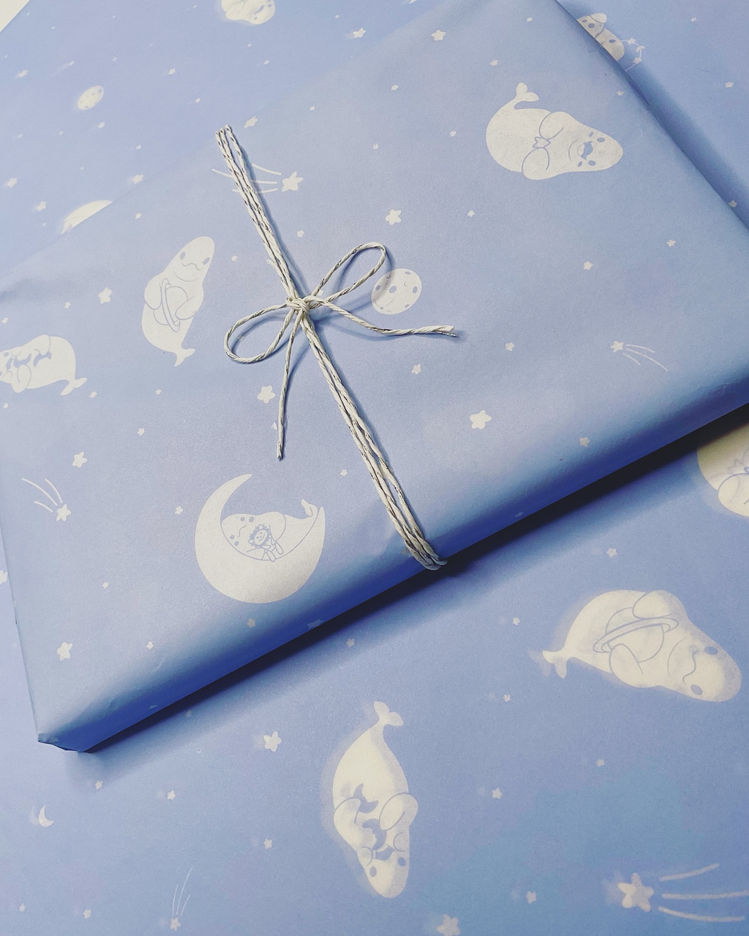 Moon Tissue Paper, Space Pastel Blue Gift Wrapping Paper - Whaley Moon ...