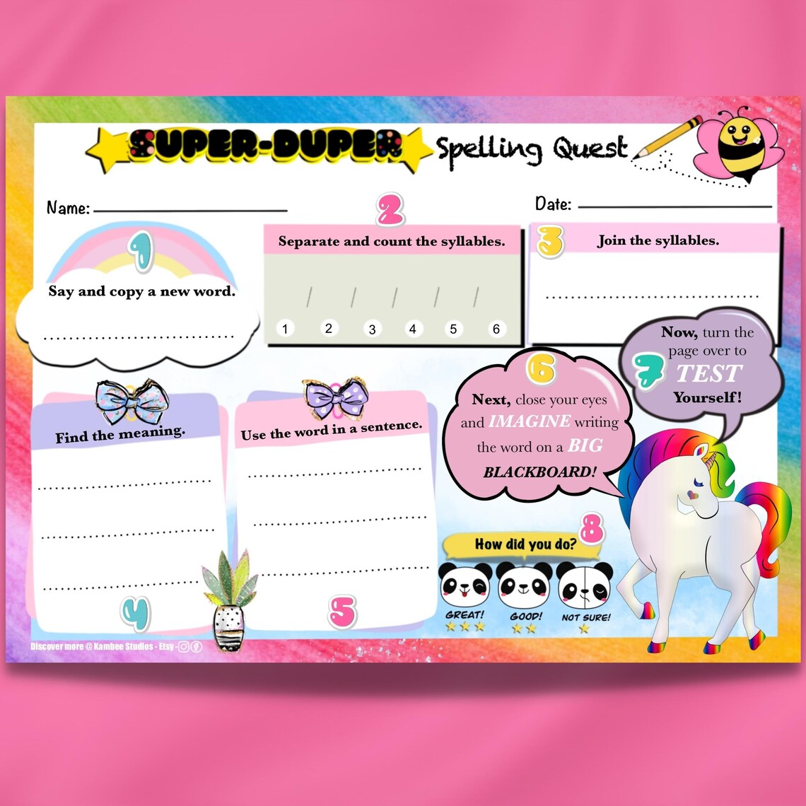 Super-duper SPELLING QUEST | PERSONALISED Gift | Spelling Pad ...