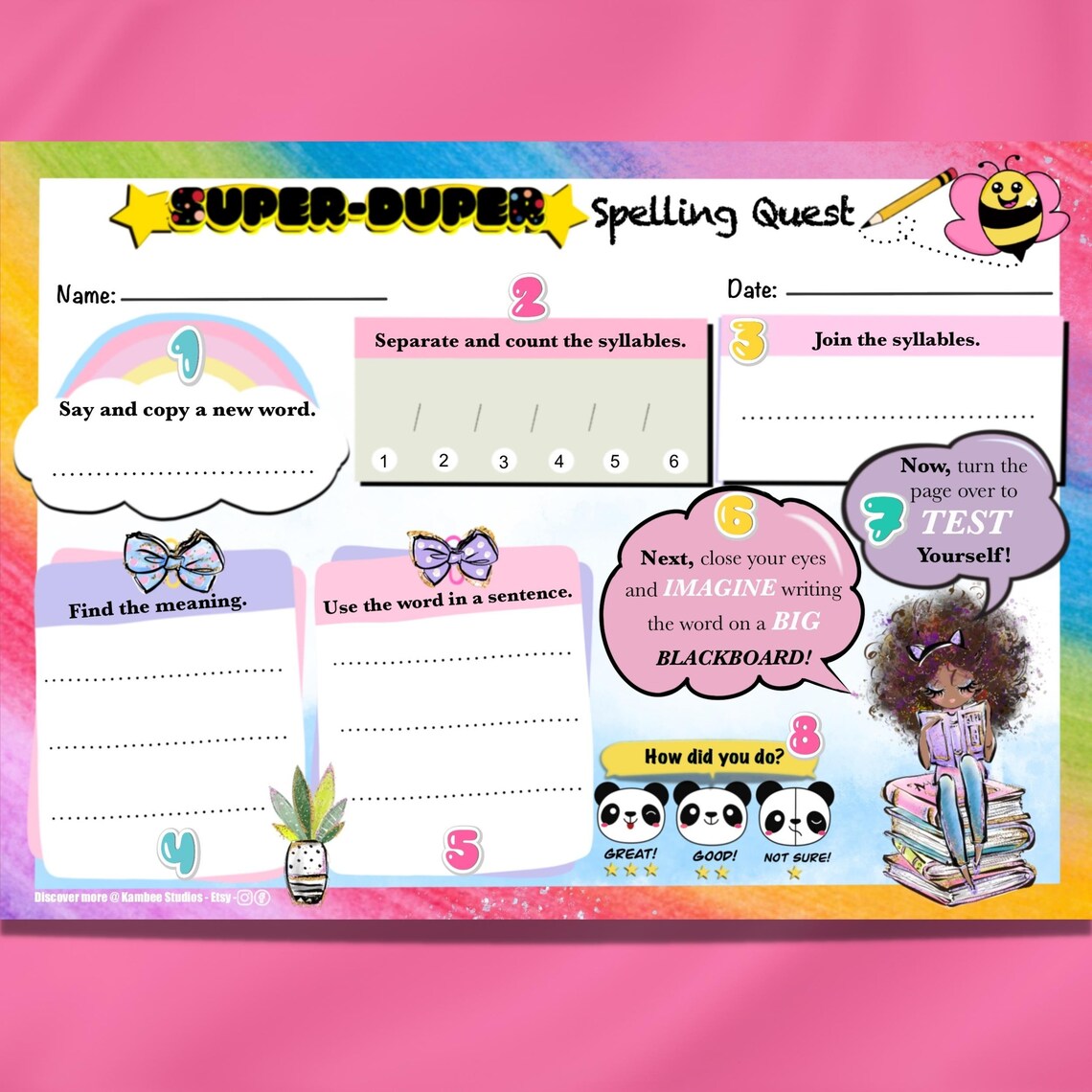 Super-duper SPELLING QUEST | PERSONALISED Gift | Spelling Pad ...