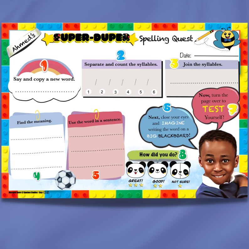 Super-duper SPELLING QUEST | PERSONALISED Gift | Spelling Pad ...