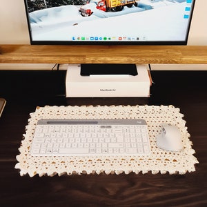 Crochet Keyboard Pad, Knitted Keyboard Pad, Mouse Pad, Rectangle ...