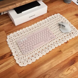 Crochet Keyboard Pad, Knitted Keyboard Pad, Mouse Pad, Rectangle ...