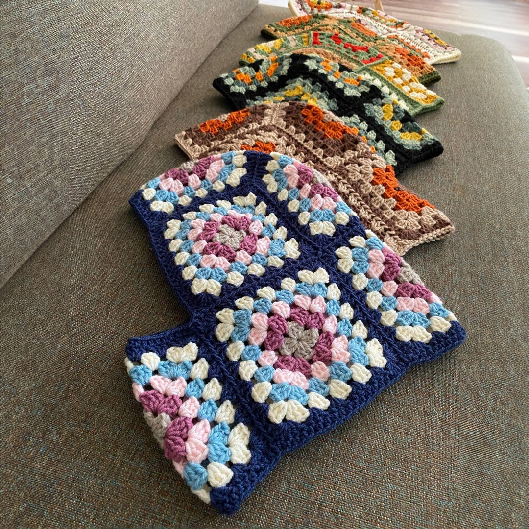 Granny Square Balaclava, 8 Different Colors Knit Balaclava, Crochet ...
