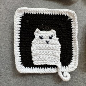 Colorful Cat Pattern Knitting Motif, Knitted Cat Many Cats Square ...