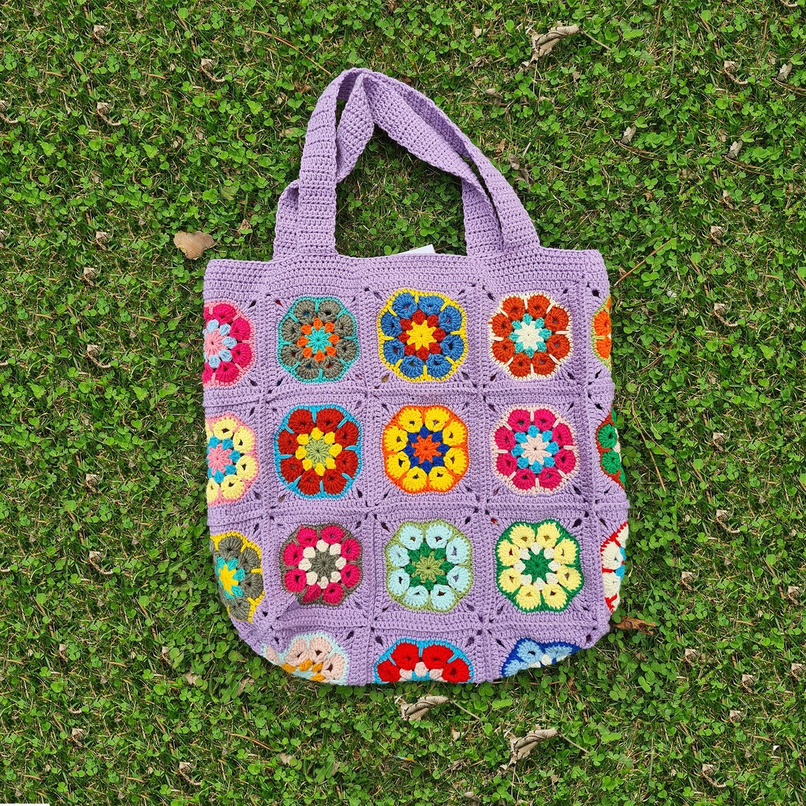 Crochet Daisy Bag Granny Square Bag Crochet Afghan Bag Boho | Etsy