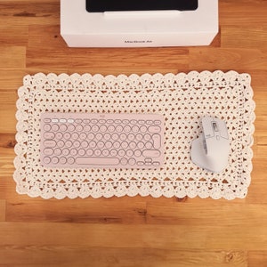 Crochet Keyboard Pad, Knitted Keyboard Pad, Mouse Pad, Rectangle ...