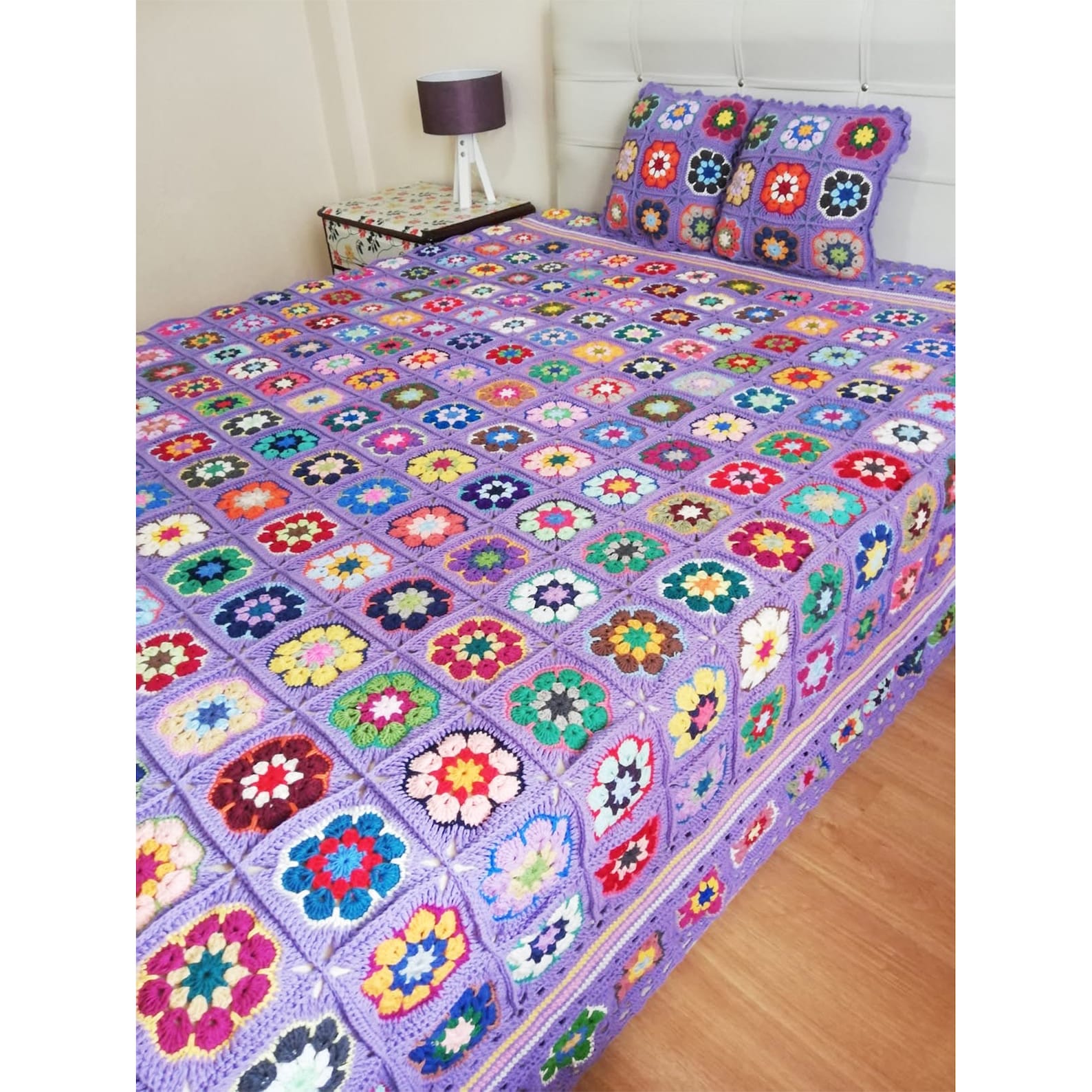 Crochet Afghan Bedspread Throw, Daisy Knitted Sofa Blanket Granny ...