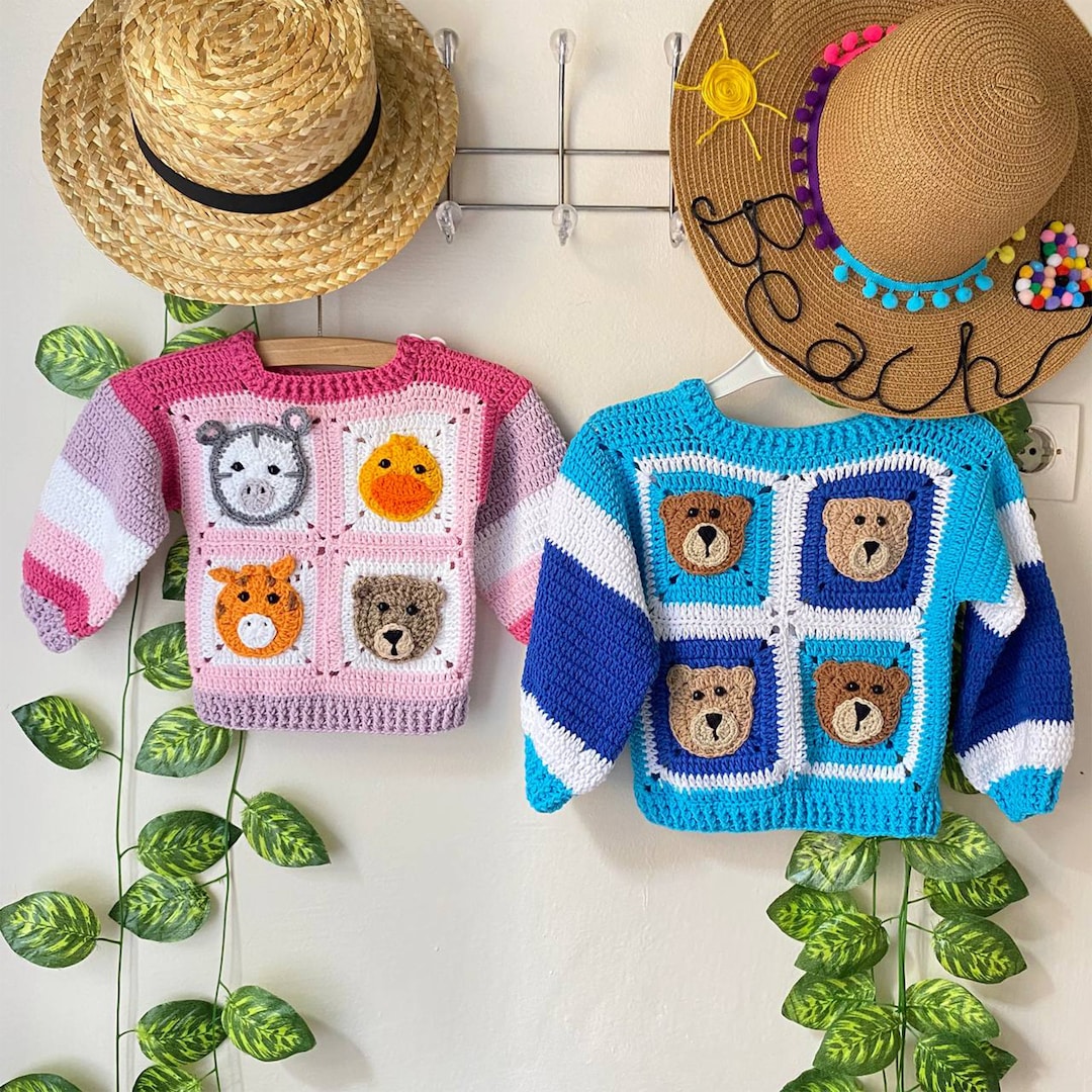Pink Crochet Baby Bear Sweater, Knitted Baby Bear Jacket, Crochet Kids ...