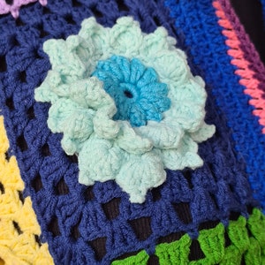Crochet Flowers Patchwork Jacket, Granny Square Afghan Cardigan ...