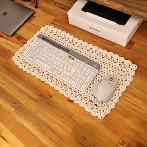 Crochet Keyboard Pad, Knitted Keyboard Pad, Mouse Pad, Rectangle ...