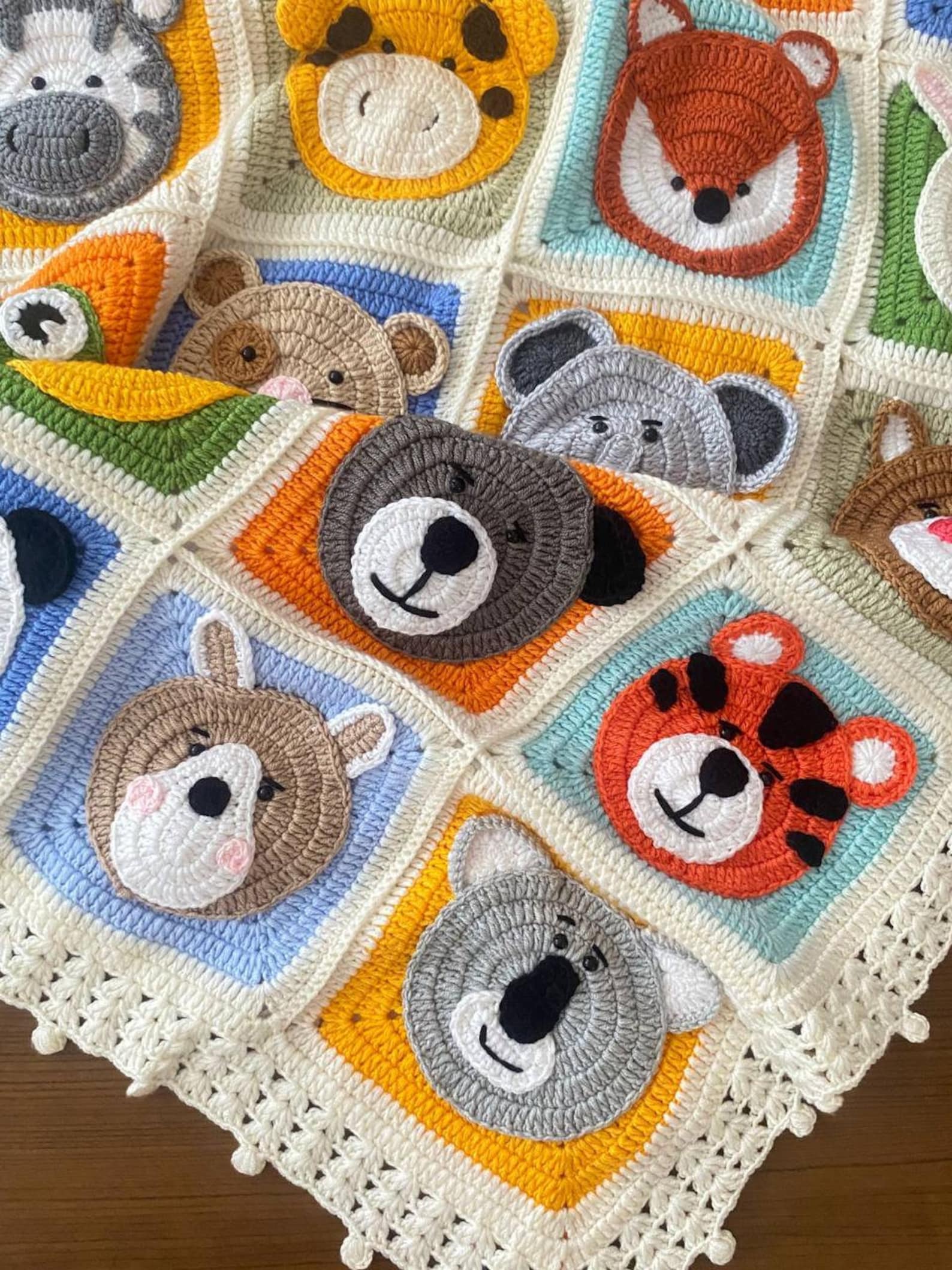 Crochet Baby Blanket, Knit Bear Blanket, Animal Newborn Blanket ...