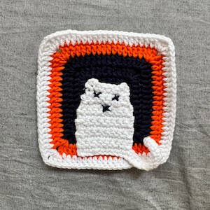 Colorful Cat Pattern Knitting Motif, Knitted Cat Many Cats Square ...