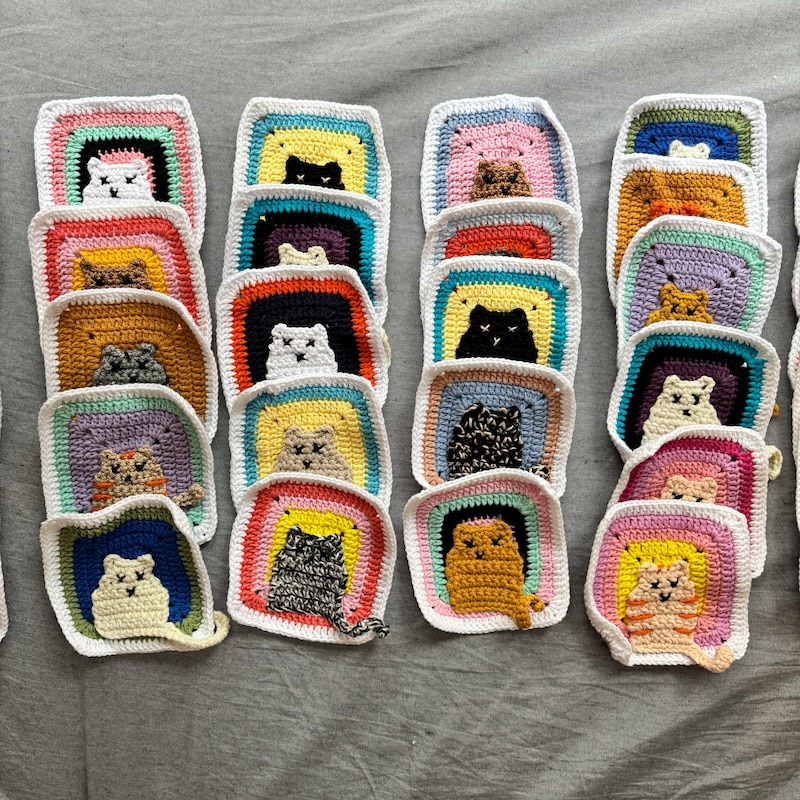 Many Cat Granny Square - Etsy