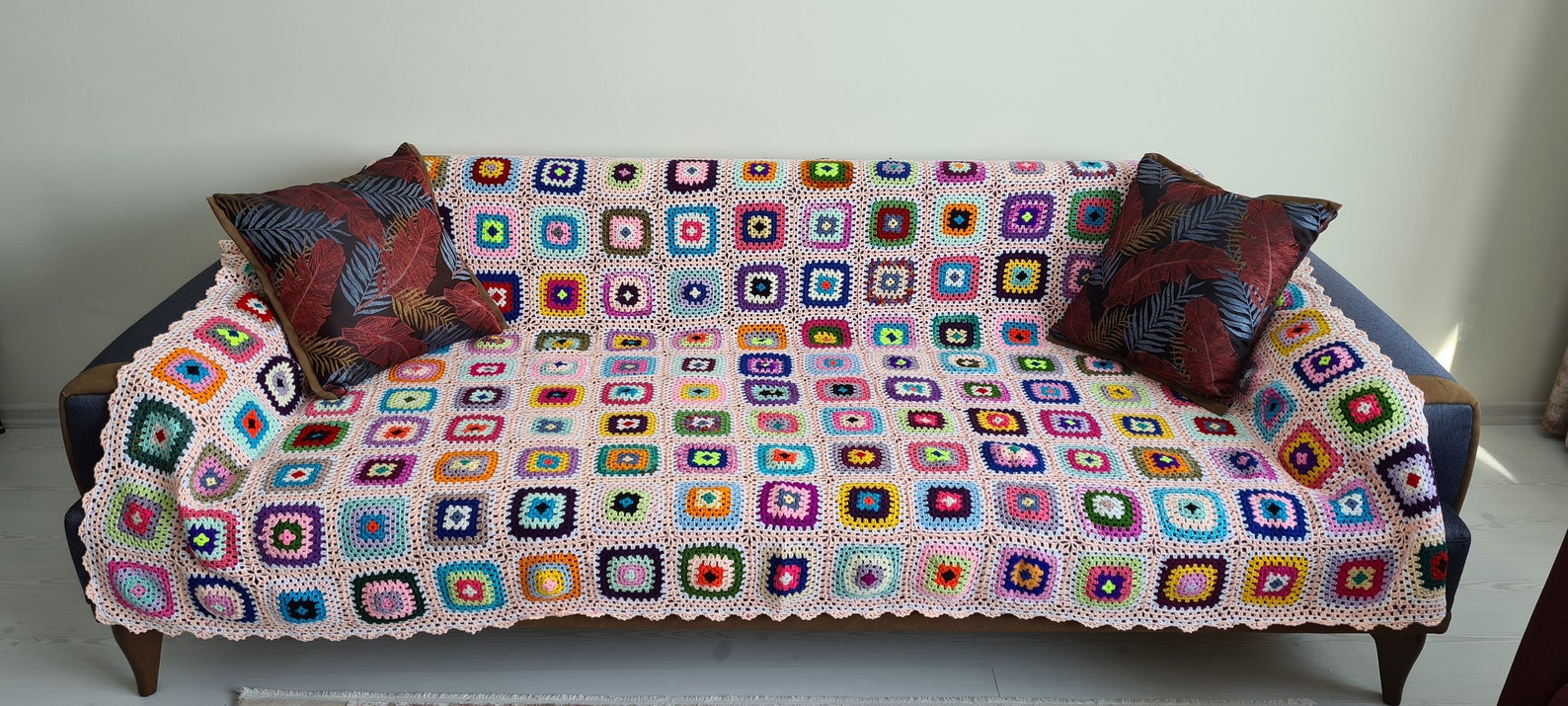 Crochet Afghan Bedspread Large Crochet Blanketthrow Knitted | Etsy